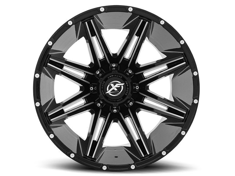 XF Offroad Milled Gloss Black XF-220 Wheel XFO-XF-220201081651180 ...