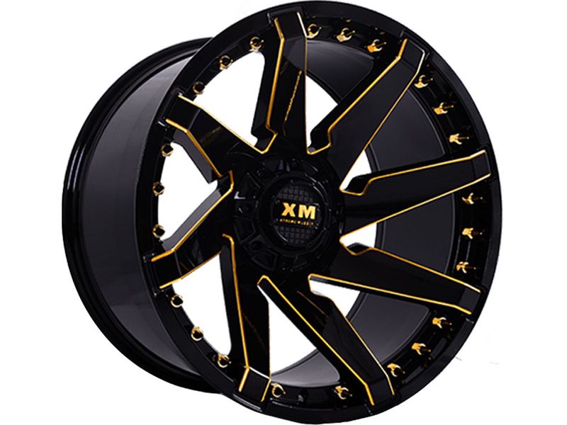 XM Offroad Black & Yellow XM-301 Wheel XMO-XM301221251155127-4478GBYM ...