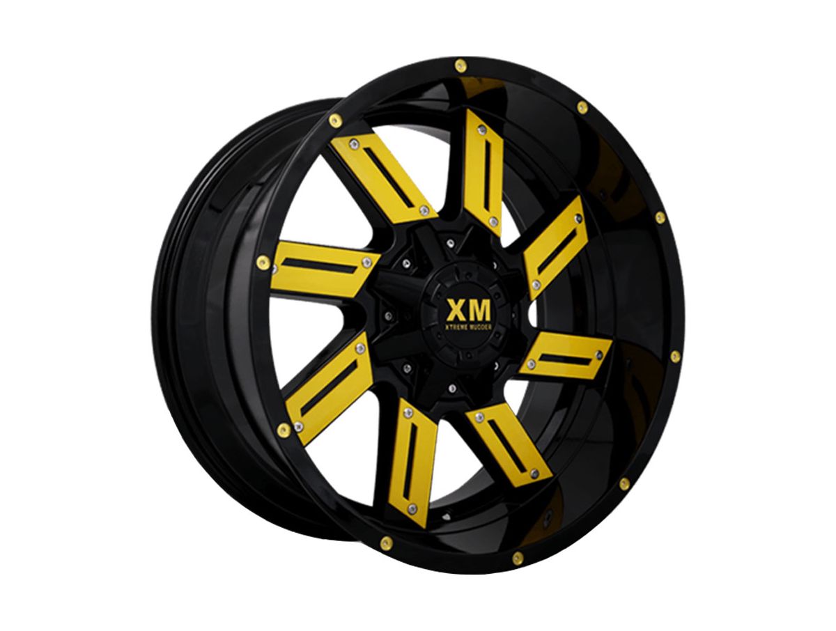 XM Offroad Gloss Black & Yellow Inserts XM-319 Wheel XM319201251155127 ...